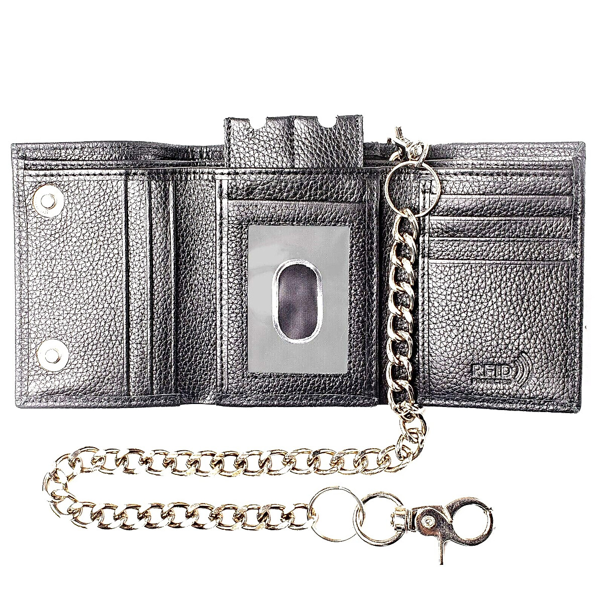 Juzar Tapal Collection Mens Wallets Black Trifold Rfid Protection Trifold Wallet Trifold Wallets For Men Men Wallet Leather Real Leather Wallets Biker Chain For Men