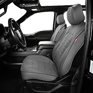 BALLIOL Pickup Seats Covers Compatible with Toyota Tacoma 2005-2023 SR SR5 TRD Off-Road TRD Pro TRD Sport Trall Special Edition Faux Leather (Gray,5 Sets Full Seat)