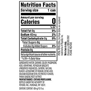 Pepsi Zero Sugar Cola Soda Pop, 12oz Cans (24 Pack)
