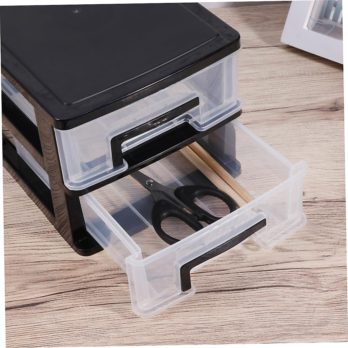 FOMIYES 2pcs storage shelves with drawers storage containers with drawers small storage drawers 6 tier stackable storage container plastic organizer makeup drawer office desk container box