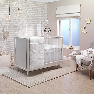 Lambs & Ivy Signature Gray/White Marble Organic Cotton Fitted Crib Sheet