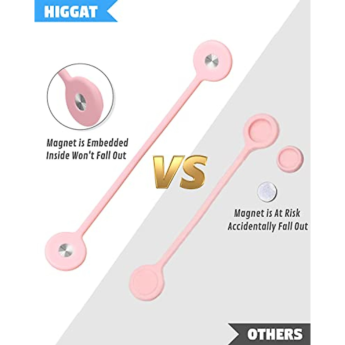 Magnetic Cable Ties 10 PCS Reusable Cable Organizers Earbuds Cords USB Cable Manager Keeper Wrap Ties Straps Bookmark Clips Whiteboard Noticeboard Fridge Magnets for Office, School, Home Organization