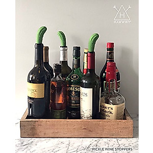 Hawwwy Pickle Wine Stopper - Set of 2 - Leak Proof- Premium Wine Stoppers for Wine Bottles - Ideal Gift - Cute Wine Accessories - Funny Wine Bottle Stopper with Gift Box