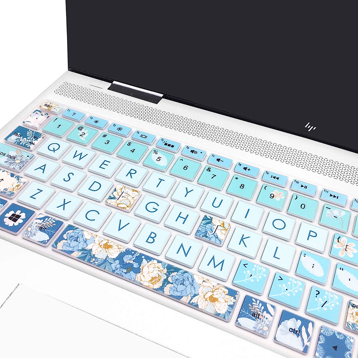WSLUCKO Keyboard Cover for HP Envy x360 15.6''Series/HP Pavilion 15/ HP Pavilion x360 15.6” Series/HP Envy 17 17.3" Series/HP Laptop 15t 17t 17-ca0011nr 17-by0040nr, Peony