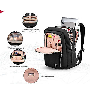 Swissdigital Design Laptop Backpack For Women,College Backpack With Usb Charging Port,Computer Backpacks For Work Business Platinum (KATY ROSE SD1006F-01B)