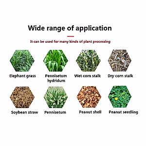 txmachine Hay Cutter Dry-Wet Hay Straw Cutter Forage Crop Crusher 2.2KW Cattle Sheep Feed Processing Machine for Corn Straw,Yellow Bamboo Straw with Motor 4 Blades (red, 220V/50HZ)