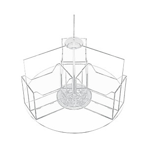 WUPYI Rotating Display Stand,3 Tier 12 Pocket Spinning Acrylic Business Card Holder Tabletop Greeting Cards Display Stand for Office Retail Trade