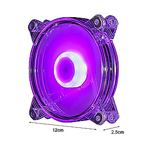 OCUhome 120mm RGB LED Fan, Noiseless Heat Sink Powerful Cool LED Light Computer Case Fast Cooling Fan for Desktop Red