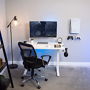 VIVO 2-in-1 Wall and Under Desk Mount Bracket Designed for PS5 and PS5 Slim Gaming Console, PlayStation 5 Standard and Digital Edition, Vertical Wall Display, 2 Controller Mounts, White, MOUNT-PS5CW