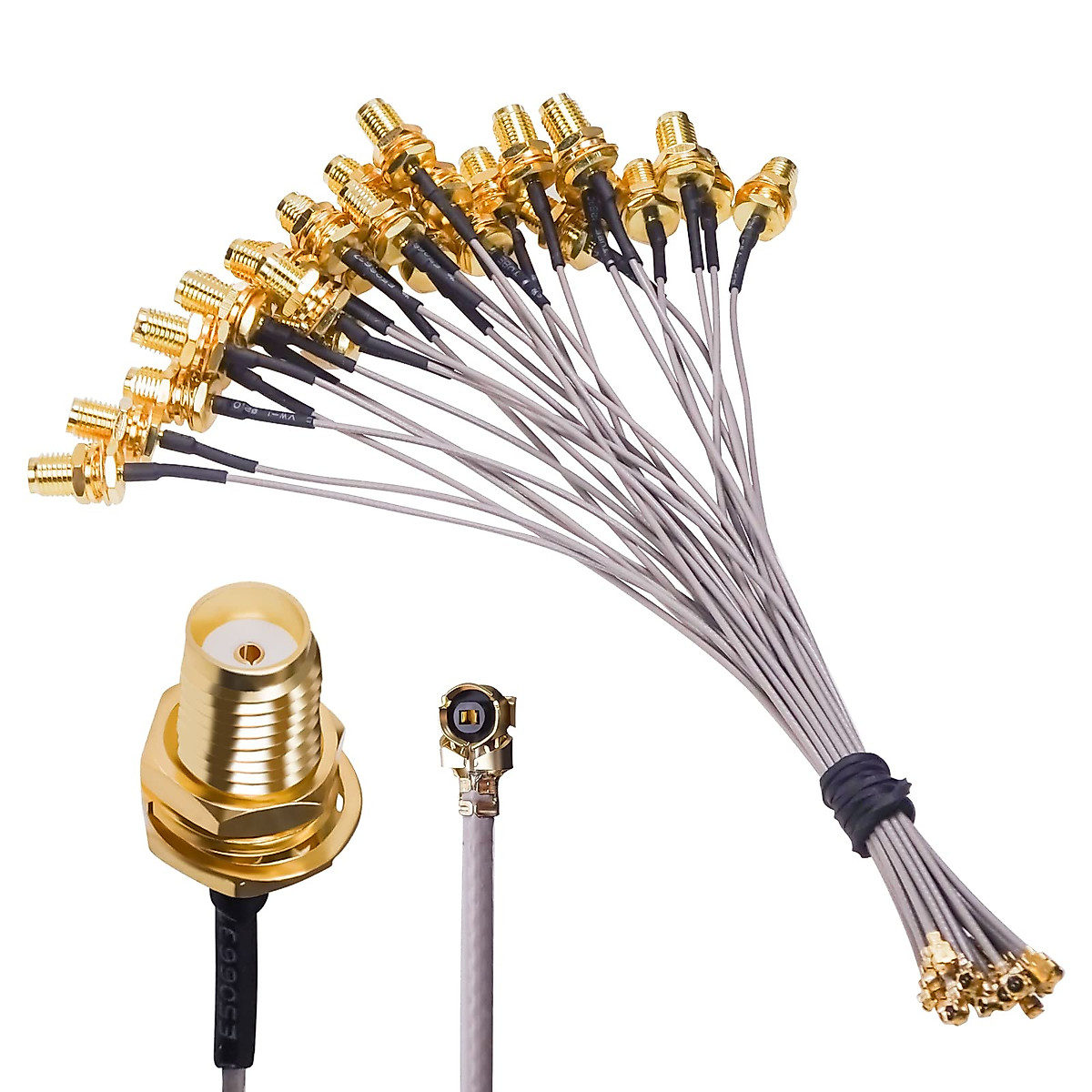 Goupchn U.FL/IPEX/IPX to SMA Female Bulkhead Pigtail Antenna Cable 5 Pack 15cm/5.9" Low Loss Coaxial Cable for Wireless Routers, Mini PCIe Cards, Network Extension, WiFi WAN Repeater