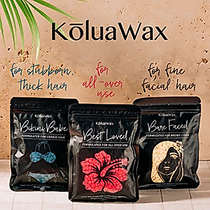KoluaWax Premium Waxing Kit for Women - Hot Melt Wax Warmer for Hair Removal, Eyebrow, Bikini, Legs, Face, Brazilian Wax & More - Machine + 4-Pack Hard Wax Beads + Accessories, Black