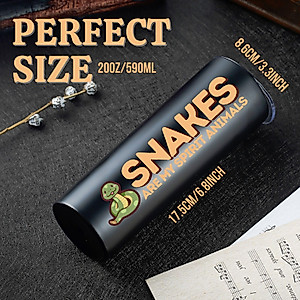 Onebttl Snake Gifts, Snakes Gifts for Women, Girl, Stainless Steel Skinny Tumbler 20oz - Snakes Are My Spirit Animals
