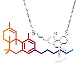 TGBJE THC Molecule Necklace CBD Molecule Necklace Pot Lovers Gift Cannabis Molecule Gift (THC Molecule Necklace)