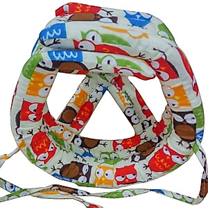 IULONEE Baby Infant Toddler Helmet No Bump Safety Head Cushion Bumper Bonnet Adjustable Protective Cap Child Safety Headguard Hat for Running Walking Crawling Safety Helmet for Kid (Beige Owl)