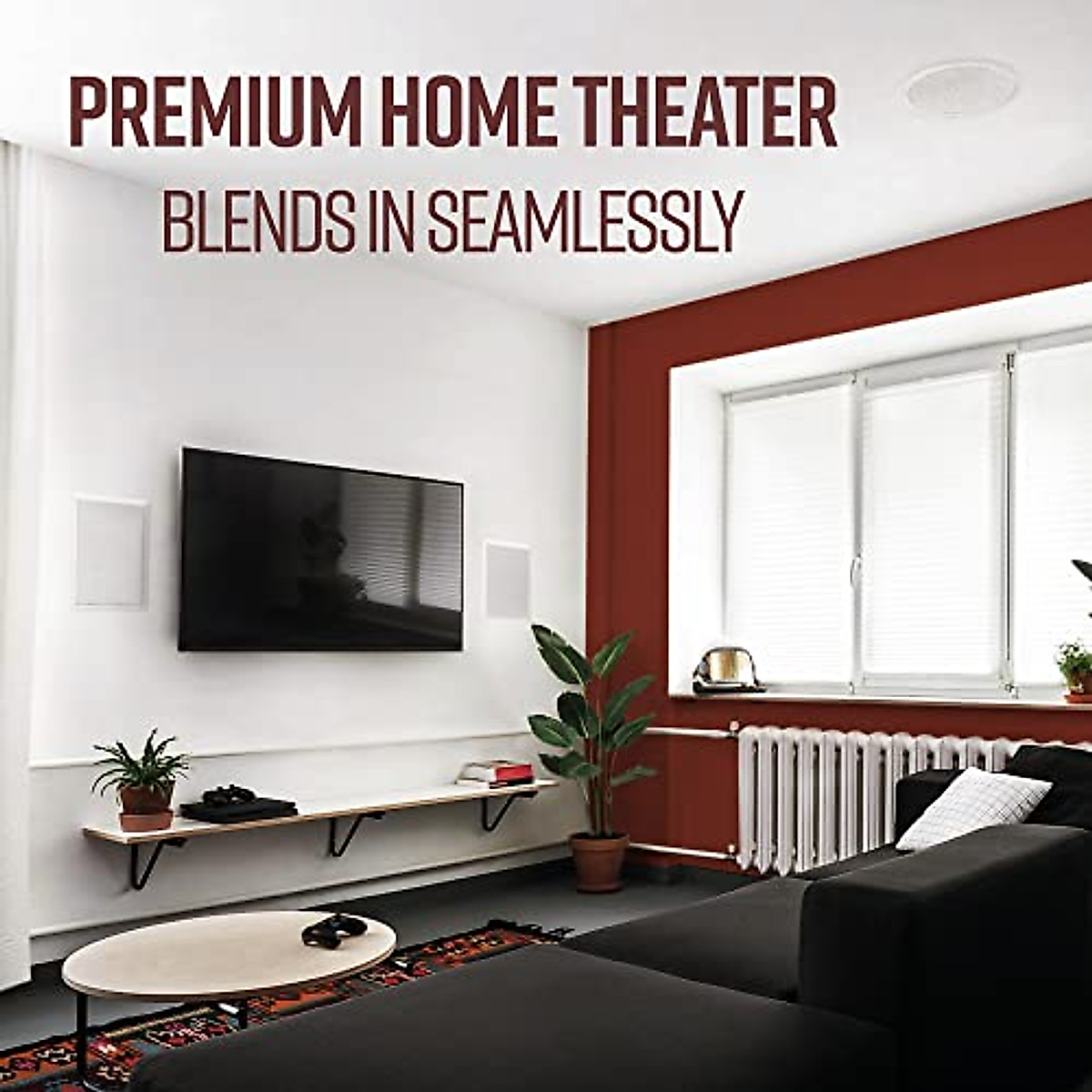 Polk Audio RC85i 2-way Premium In-Wall 8"-Speakers (Pair) | Perfect for Damp and Humid Indoor/Outdoor Placement (White, Paintable -Grille)