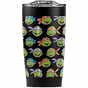 Logovision Teenage Mutant Ninja Turtles TMNT Turtle Heads Stainless Steel 20 oz Travel Tumbler, Vacuum Insulated & Double Wall with Leakproof Sliding Lid