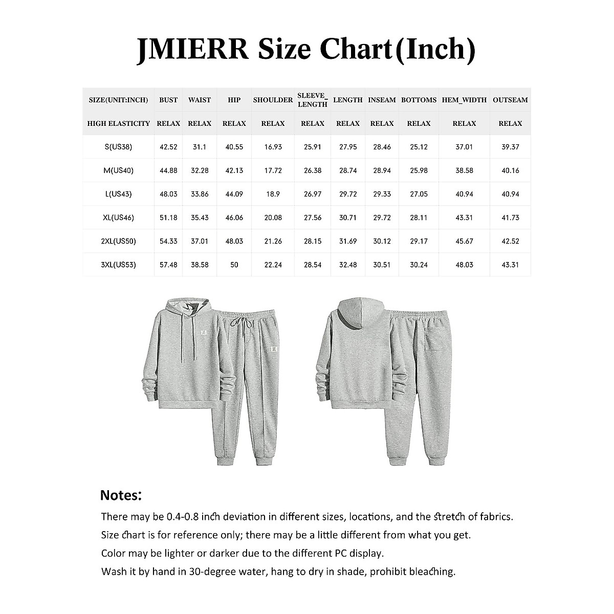 JMIERR Sweatsuits for Men Set 2 Piece Airport Outfits Long Sleeve Drawstring Hoodie Sweatshirt & Joggers Sweatpants with Pockets, Fall Tracksuit Matching Lounge Sets, Large, Khaki