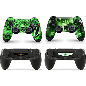 2 x Weed Playstation 4 PS4 Controller Skins Full Wrap Vinyl Sticker