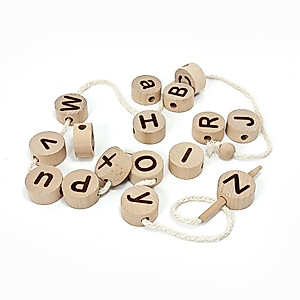 Play I Do Alphabet Lacing Beads for Toddlers - Lacing Toy to Develop Fine Motor Skills and Teach ABC