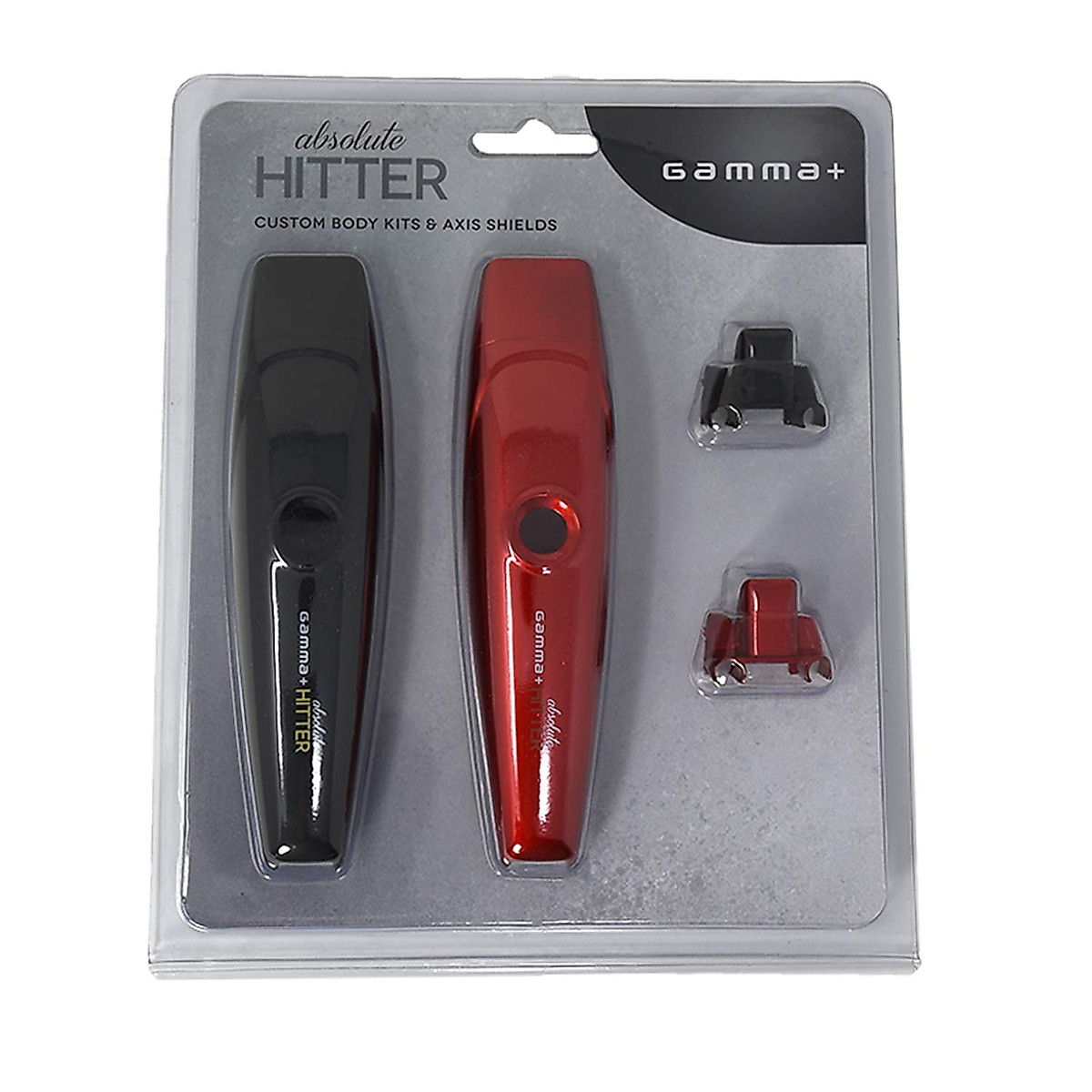 Gamma+ Absolute Hitter Custom Body Kit Lids Metallic Red and Matte Black Set of 2 Trimmer Lids
