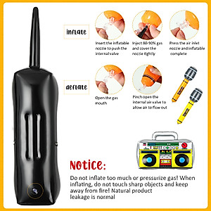 5 Pack 90s 80s Inflatable Radio Boombox Inflatable Microphones Inflatable Mobile Phone Inflatable Glasses 80s 90s Theme Party Decorations Props for 90s 80s Hip Hop Theme Disco Birthday Party