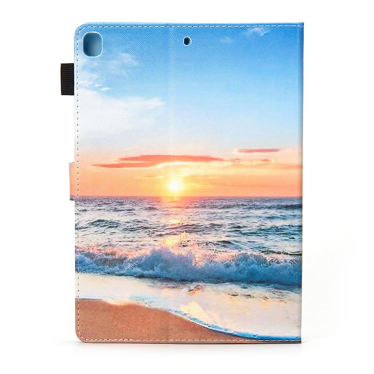 UUcovers for Apple iPad 9th/8th/7th Generation Case 10.2 inch (2021/2020/2019) with Pencil Holder Pockets [Auto Wake/Sleep] PU Leather Smart Folio Stand Wallet TPU Shockproof Cover, Beach Sunrise