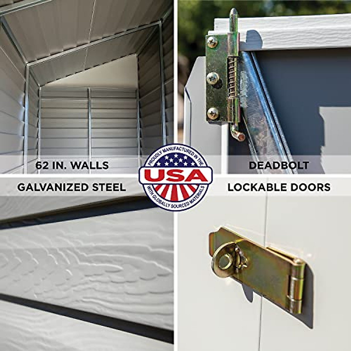 Arrow Shed 4' x 7' Yardsaver Compact Galvanized Steel Storage Shed with Pent Roof