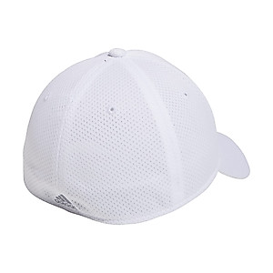 adidas Men's Zags 2.0 Structured Mid Crown A-Flex Stretch Fit Hat, White, Small-Medium