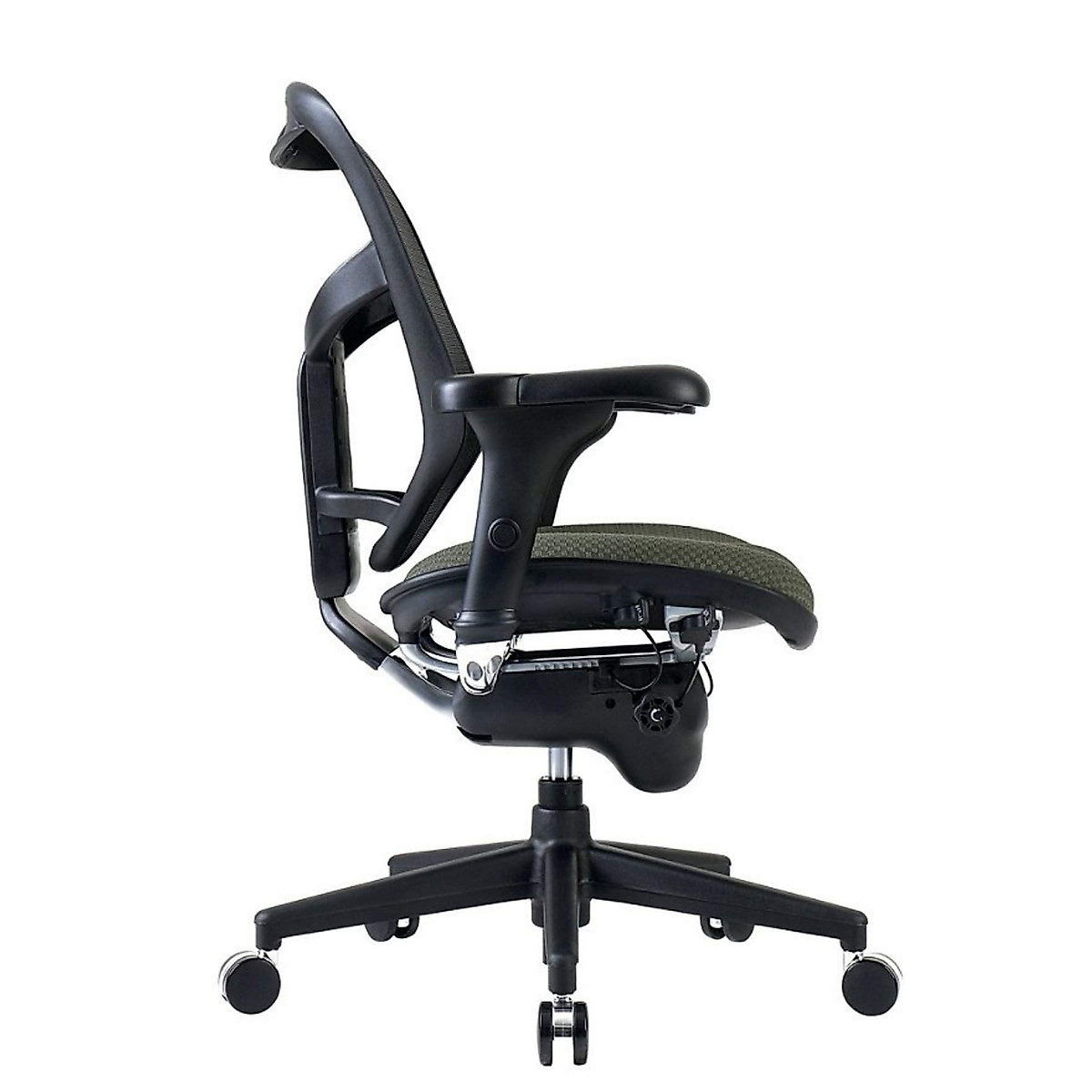 Workpro™ - Chair - Quantum 9000 Series Mid-Back Mesh/fabric Chair Black/olive - 43-3/4" H x 29-1/2" W x 28" D - 28" x 29