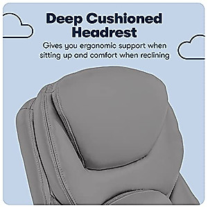 Serta Ergonomic Executive Office Chair Motion Technology Adjustable Mid Back Design with Lumbar Support, Gray Bonded Leather