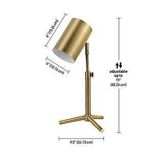 Globe Electric 52097 Pratt Desk Lamp, 18 in 1, Brass 1-Light