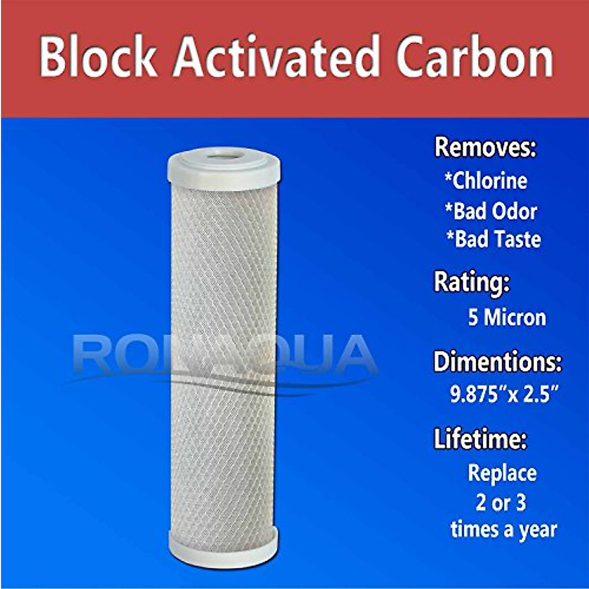 6 Block Activated Carbon 5 Micron Water Filters Set WELL-MATCHED with WFPFC8002, WFPFC9001, WHCF-WHWC, WHEF-WHWC, FXWTC, SCWH-5