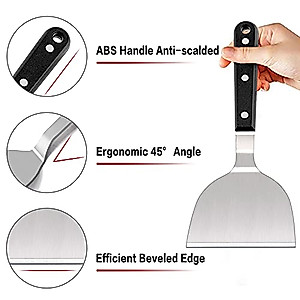 Leonyo 14 PCS Grill Griddle Accessories, Stainless Steel BBQ Accessories Tools with Hamburger Spatula Melting Dome Scraper Tongs, Metal Spatula Set for Outdoor Cast Iron Flat Top Teppanyaki Hibachi