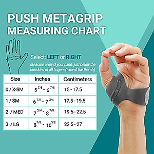 PUSH MetaGrip CMC Thumb Brace for Osteoarthritis CMC Joint Pain. Stabilizes Thumb CMC Joint Without Limiting Hand Function. (Left, Small)