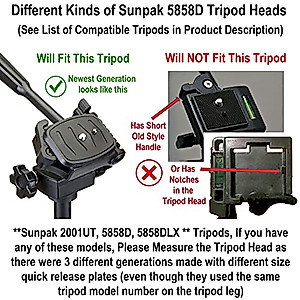 DaVoice 44mm Tripod Quick Release Plate Camera Mounting Adapter Parts Replacement for Certain Ambico, Tar gus, Velbon, Vista Explorer 60”, Sony, Sunpak, Ravelli Tripod Mount Attachment Baseplate QB-4W