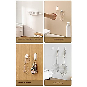 JWCE Controller Hook Remote Control Holder Wall Self Adhesive Hook - 4Set Multiuse TV Remote Control Air Conditioning Cordless Phone Sticky Wall Mount Key Hanger Organizer Holder Wall Sensor