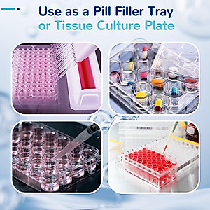 Tellegloww 1 Pack Disposable Sterile Flat Tissue Cell Culture Plates with Lid Tissue Culture Treated Plate for Lab Cell Culture, Clear (48 Well)
