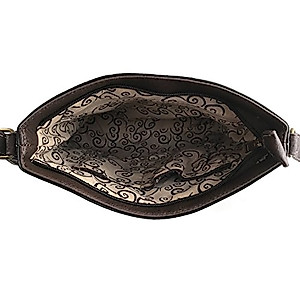 Justin West Turquoise Stone Concho Feathers Western Tooled Studs Concealed Carry Handbag Purse (Brown Messenger Only)