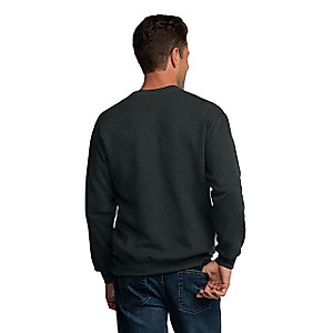 Fruit of the Loom Men's Moisture Wicking Eversoft Fleece Sweatshirt, Black Heather, X-Large