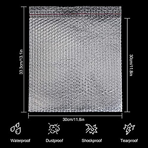 Generic Clear Self-Seal Bubble Out Bags,20 Pack Double Walled Bubble Clear Wrap Pouches for Moving, Packing, Shipping, Mailing and Storage,12x12 Inch