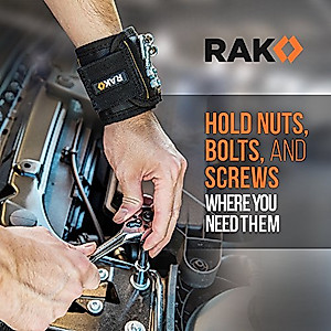 RAK Magnetic Wristband for Holding Screws - HVAC Tools Gifts for Men Who have Everything - Wrist Magnet Tool or Screw Holder for Handyman, Tech Geek, Mechanic, Electrician - Birthday Gifts for Dad