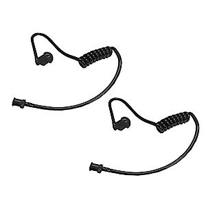 Pack of 2 FBI Style Black Twist On Replacement Acoustic Tube for Two-Way Radio Headsets by MaximalPower