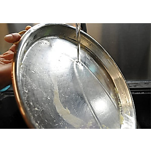 CREARTISTIC 100% Made in Italy – Pizza Tray for Oven - 14.2x1.2 Inch - 2.1 Qt– Copper Pizza pan - Tinned copper baking pan for Pizza - Pizza pan for oven – Baking pan - Handmade