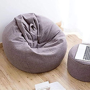 ZYJBM Sofa-Cover New Lazy BeanBag Sofas Cover Without Filler Lounger Seat Bean Bag Puff Couch Tatami Chairs Covers (Color : Blue, Size : Small)