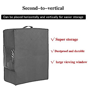 Foldable Storage Bag, Set of 2 Large Foldable Clothes Organizer 49 X 36 X 20 CM, Clear Window and Carry Handles, Great for Comforters,Blankets,Pillow,Bedding,with Sturdy Zipper,Clear Window (Grey)