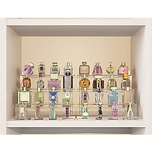 Kcrystenia 9" Perfume Stand (1 Pack) & 6 Pack Acrylic Risers for Display