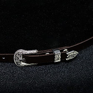 Kalerona Black Cowboy Hats for Men and Women with Adjustable Sizing and Belt Buckle Decoration