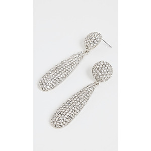 Kenneth Jay Lane Women's Silver Crystal Pave Bat Shape Earrings, Rhod/Rhin/Crystal, One Size