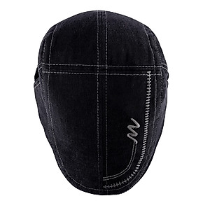 2Pack Newsboy Hats for Men Cotton Irish Flat Cap Fitted Ivy Hat Retro 1920s Gatsby Hat Mens Beret Cap Hunting Hat Black Light Brown