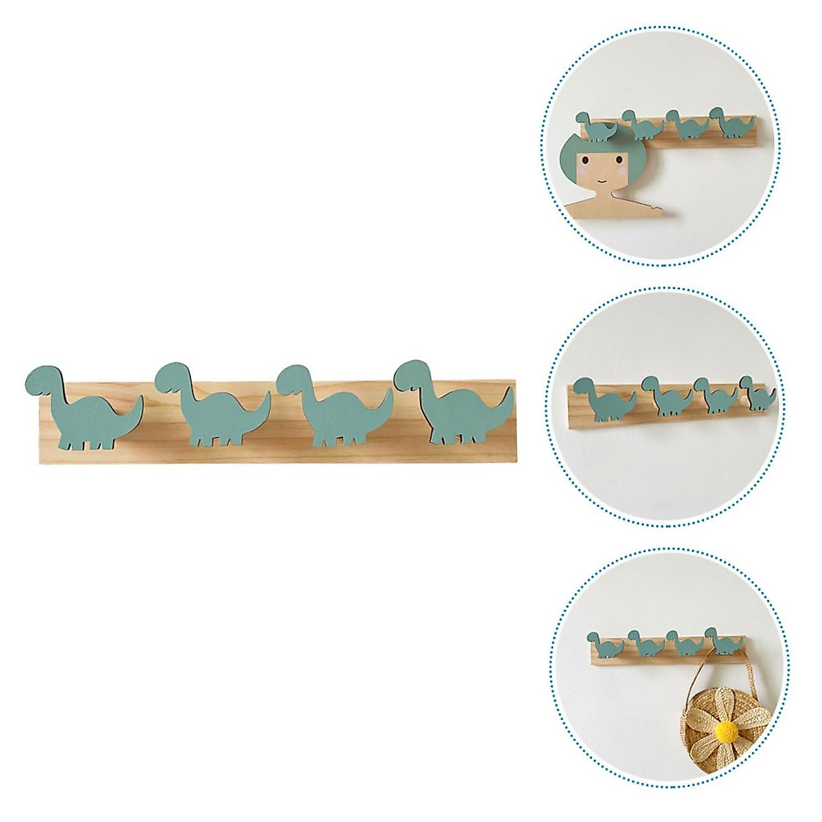 Dinosaur Hook Entryway Rack Hangers for Kids Wall-Mounted Hook Bedroom Hook Hat Hook Single Towel Hook Entry Hooks Kids Decor Home Decor Shower Room Hooks Wooden Coat Child Storage